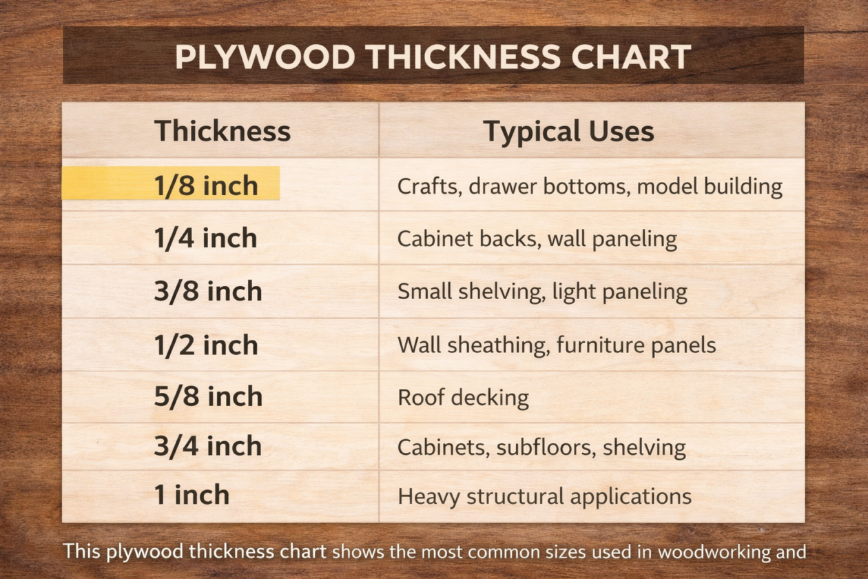 Plywood Thickness Guide: Don’t Guess—Use This Chart | ThePlywood.com